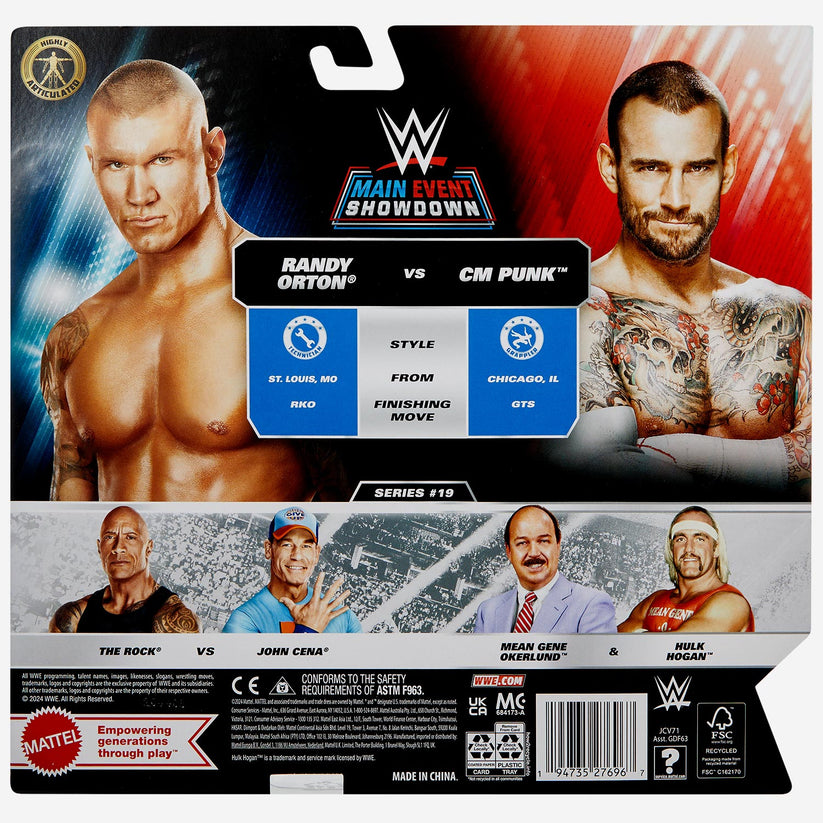 CM Punk & Randy Orton WWE Main Event Showdown Series #19 Figures – wrestlingshop.com