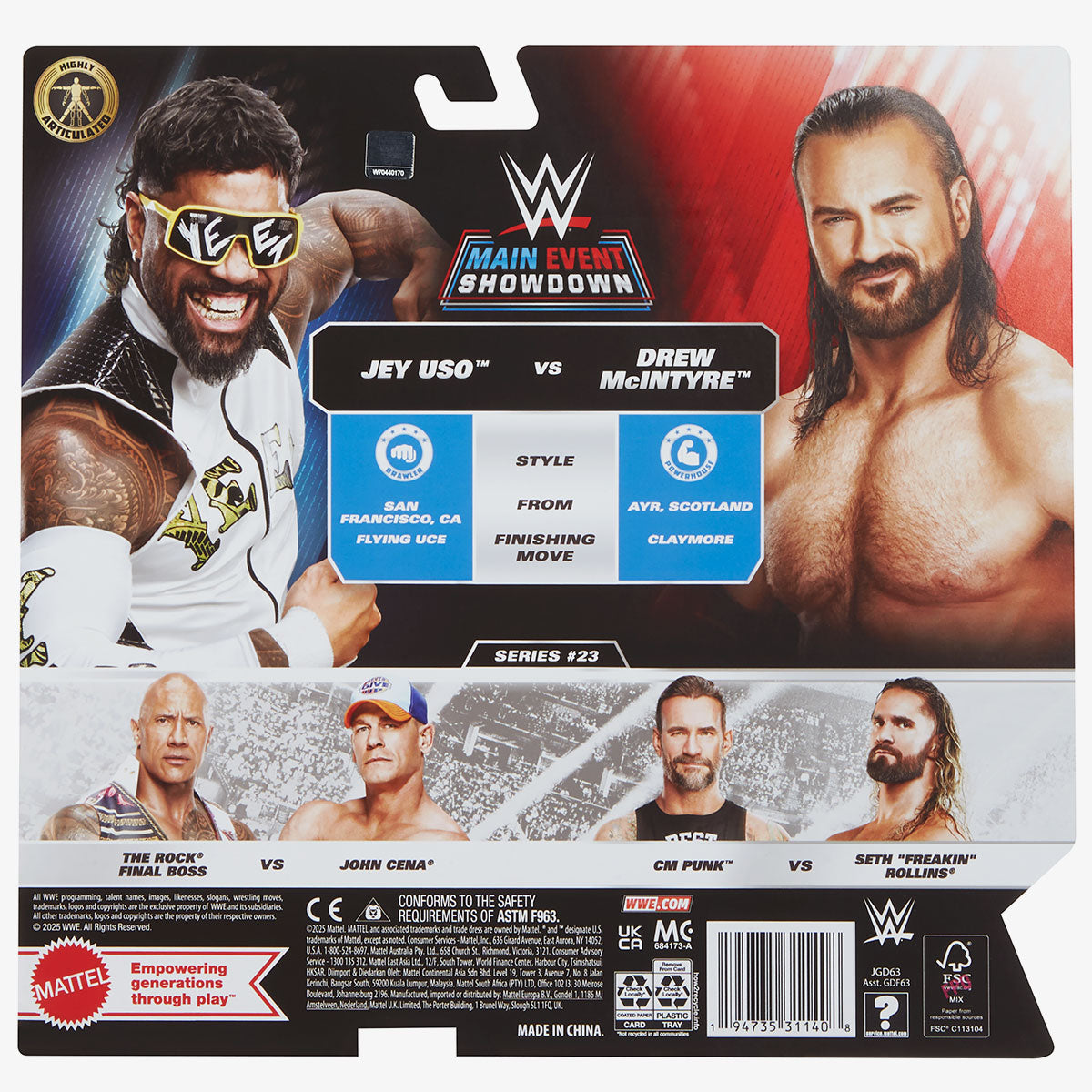 Jey Uso vs Drew McIntyre WWE Main Event Showdown Series #23 (2-Pack ...