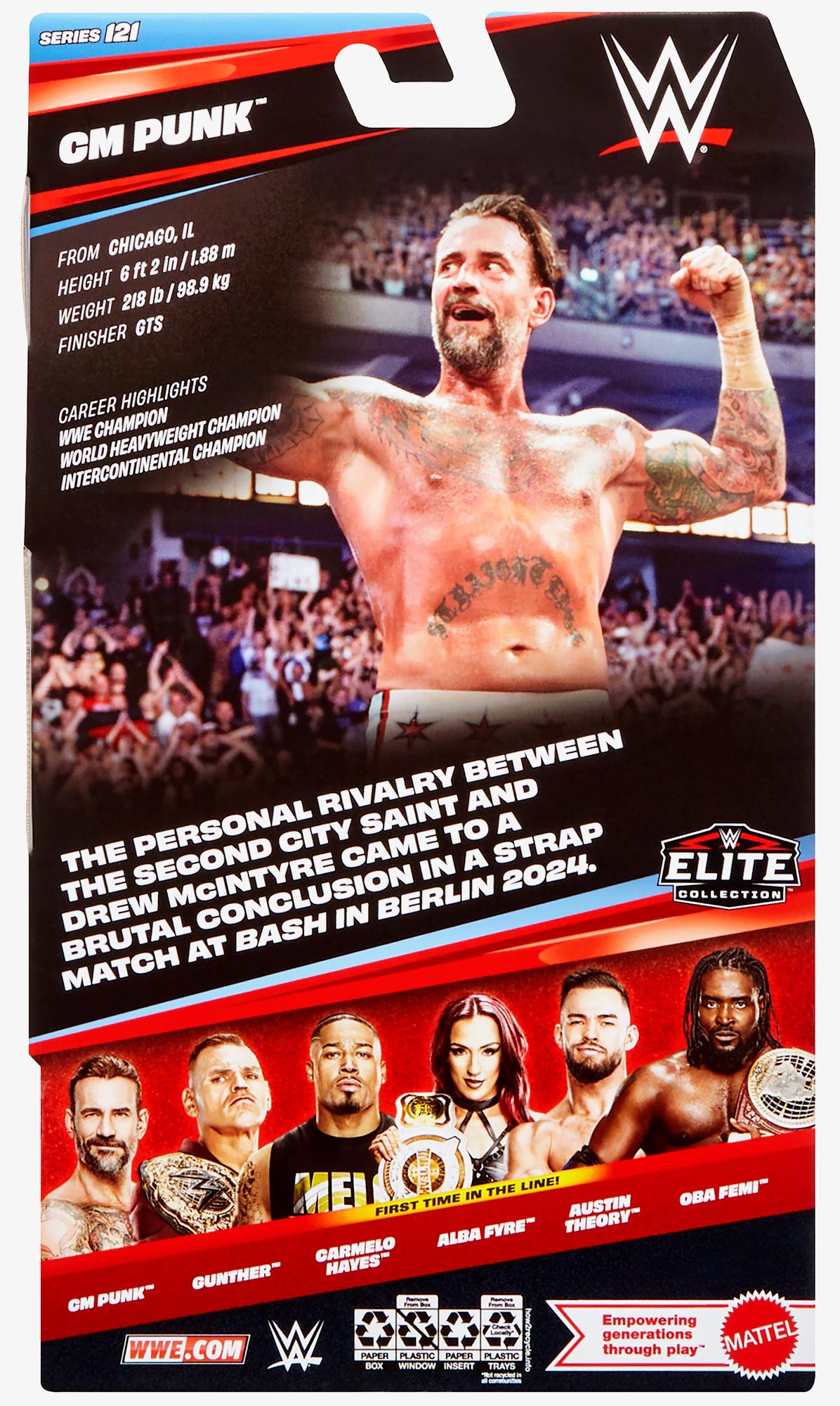 CM Punk WWE Elite Collection Series #121 Action Figure – wrestlingshop.com