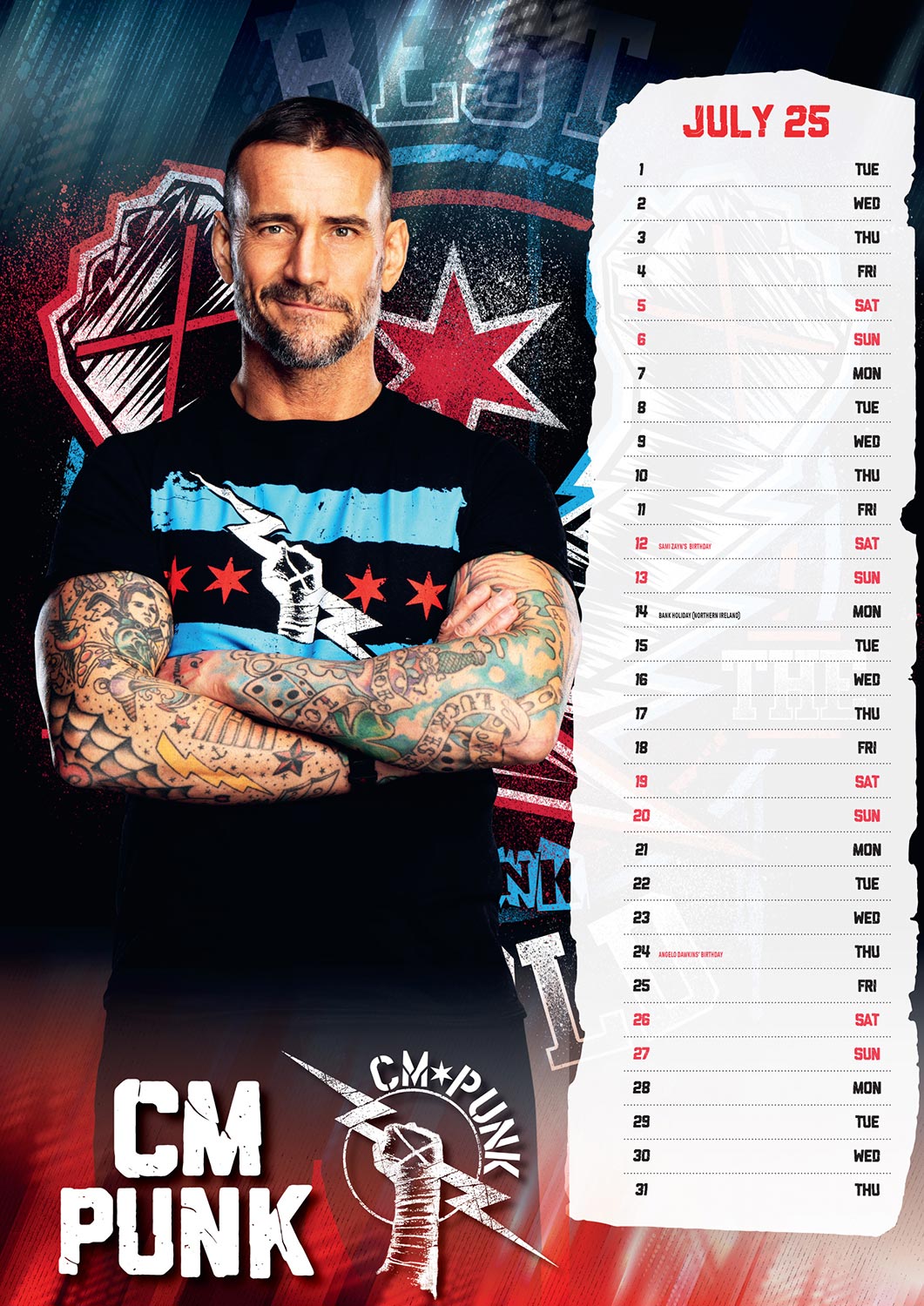 WWE Men's 2025 Calendar – wrestlingshop.com
