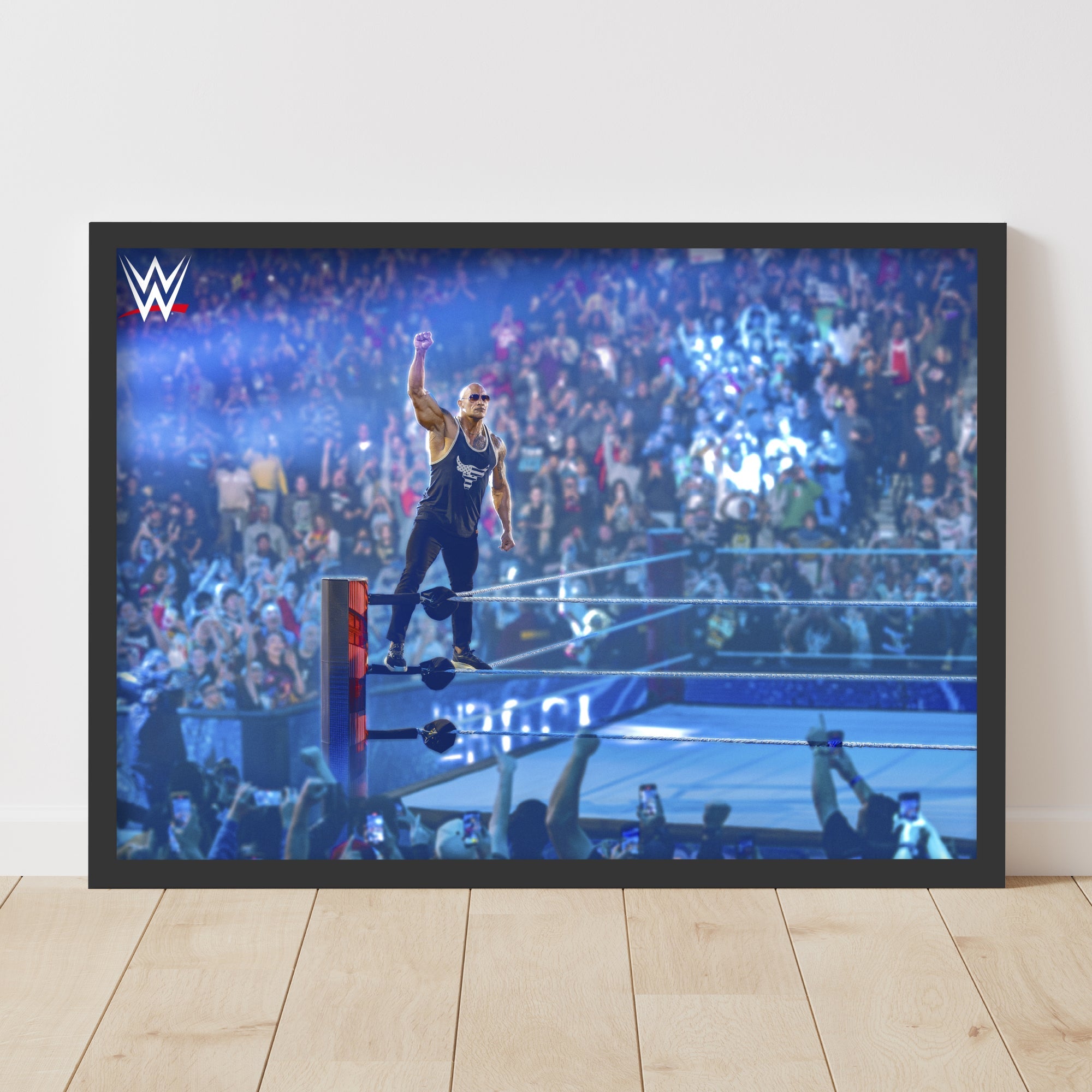 The Rock on Ring Ropes WWE Print Poster – wrestlingshop.com
