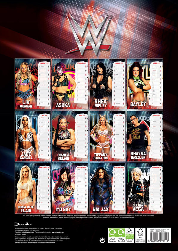 WWE Women's 2025 Calendar – wrestlingshop.com
