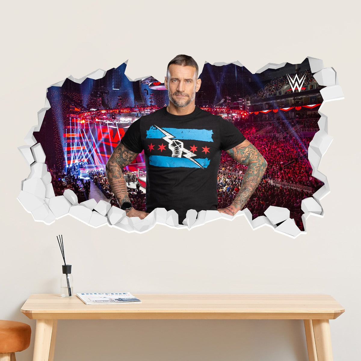 CM Punk WWE Broken Wall Sticker – wrestlingshop.com