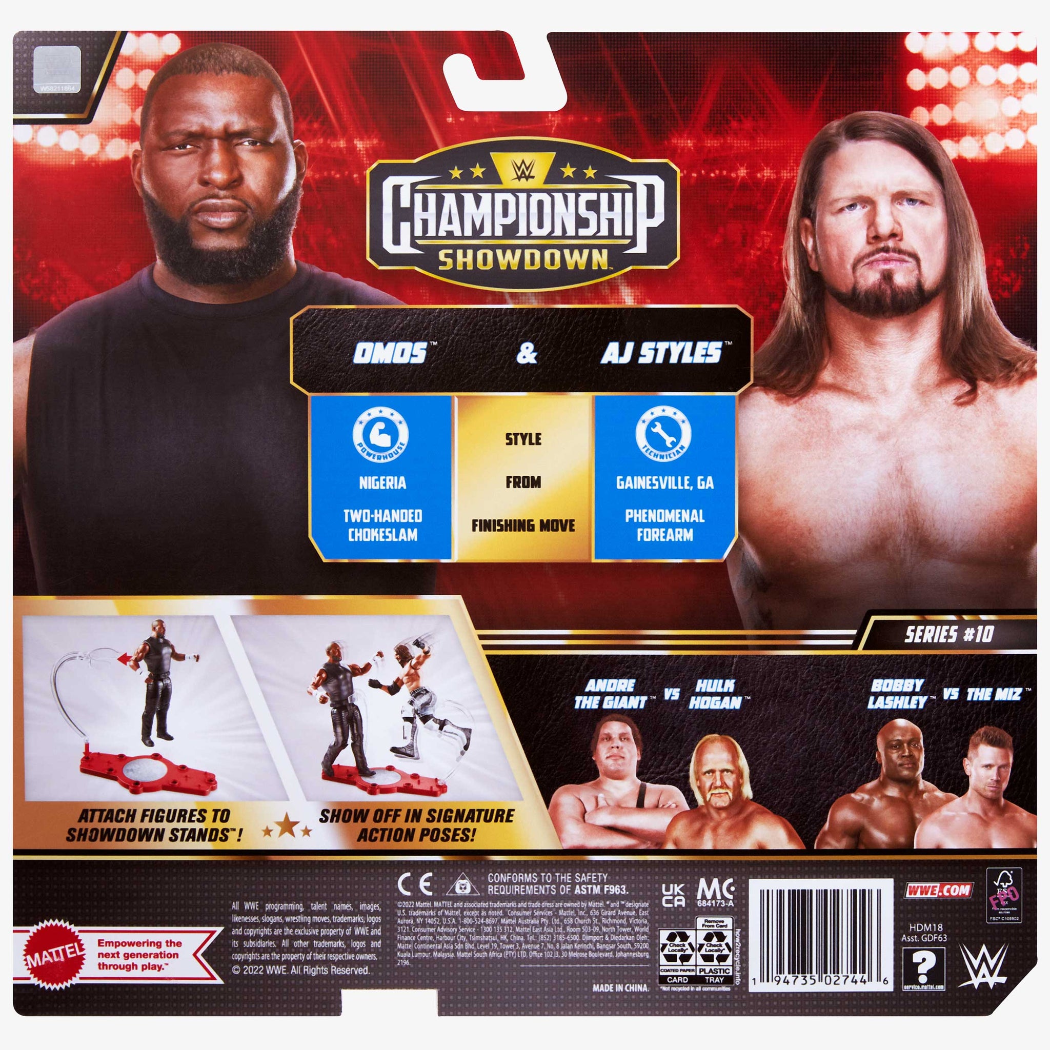 Omos & AJ Styles - WWE Championship Showdown 2-Pack Series #10 Action ...