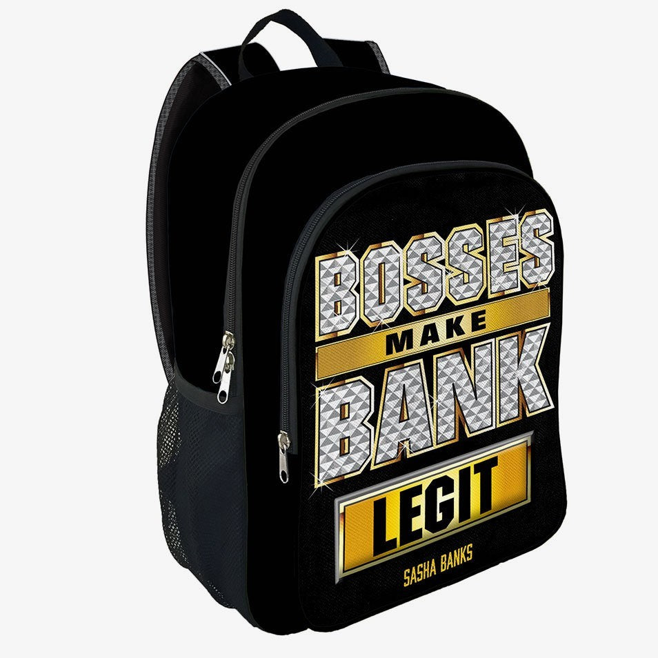 Sasha Banks - Bosses Make Bank - WWE Backpack – wrestlingshop.com