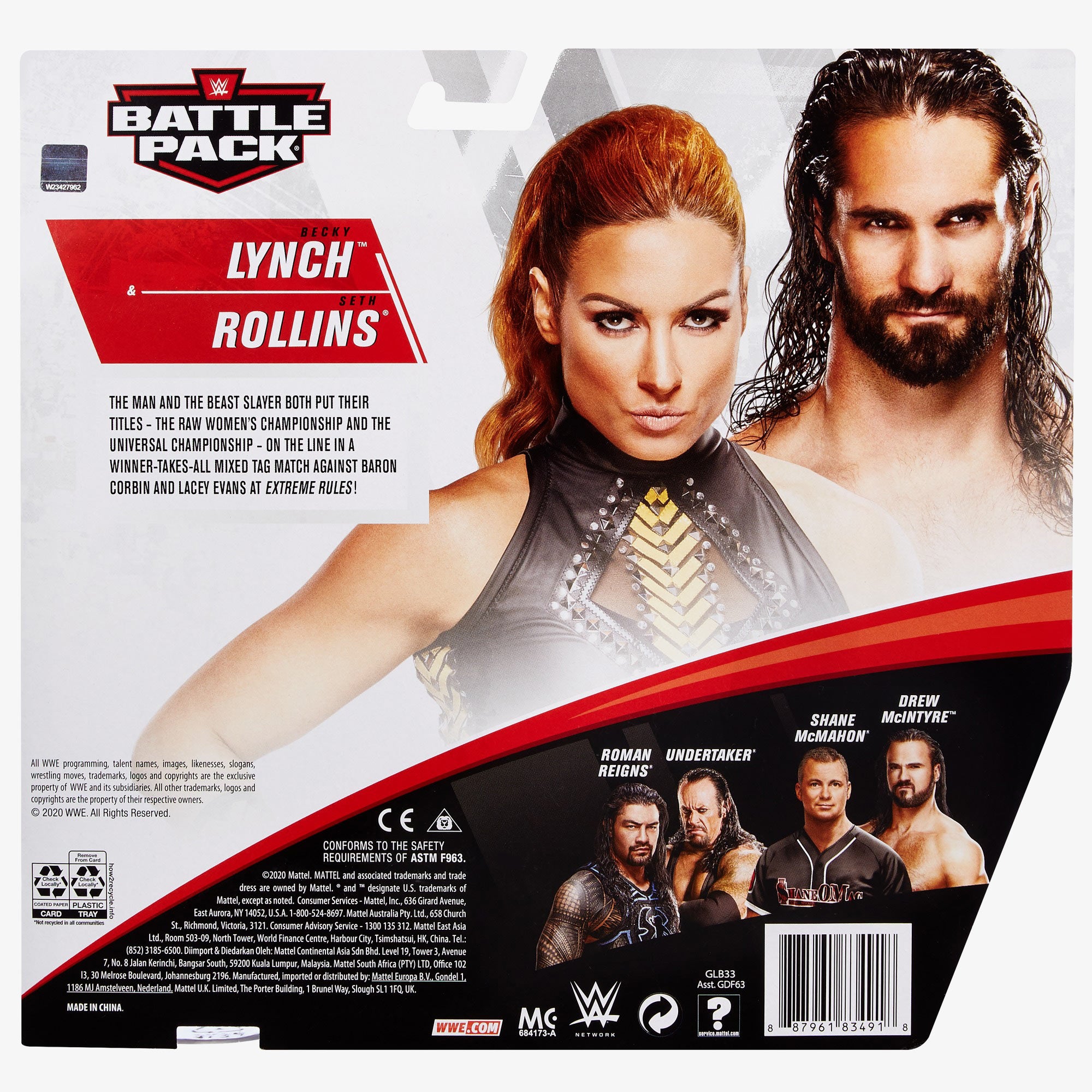 Seth Rollins & Becky Lynch - WWE Battle Pack Series #66 Action Figures ...