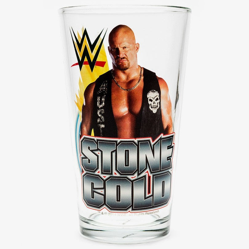 Stone Cold Steve Austin WWE Toon Tumbler Pint Glass – wrestlingshop.com