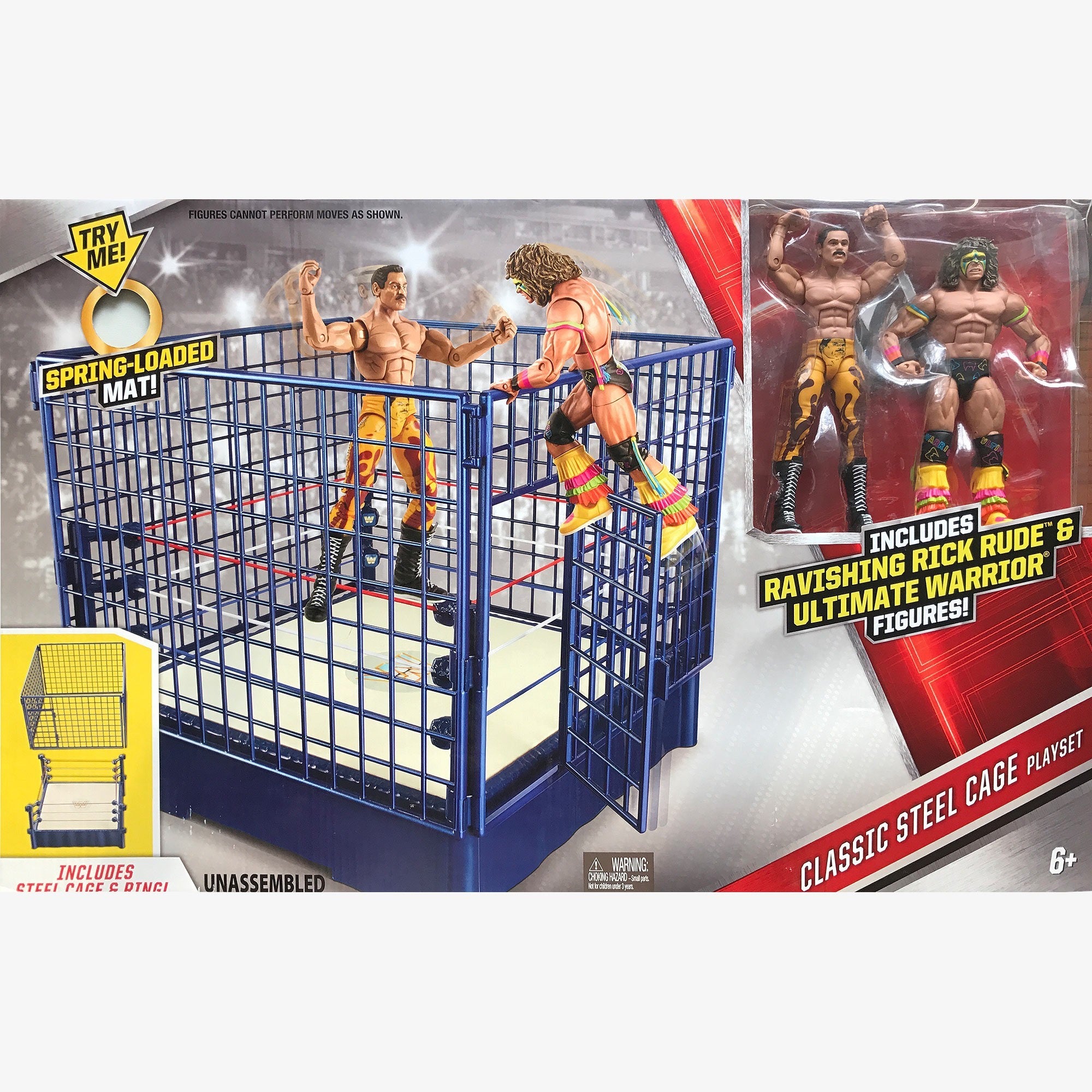 WWE Classic Steel Cage Ring Playset (With 2 Action Figures ...