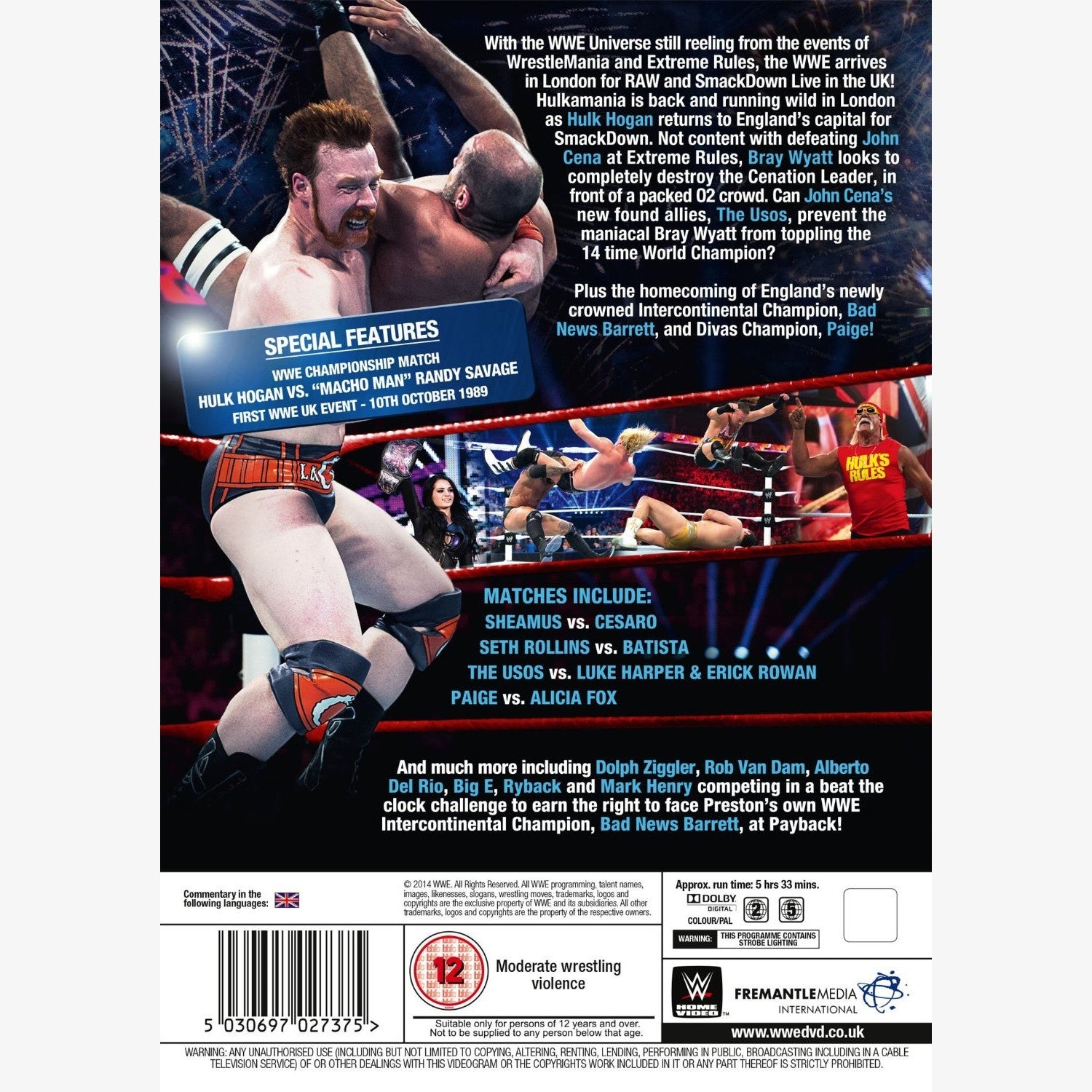 WWE Live in the UK - May 2014 DVD (2 Discs) – wrestlingshop.com