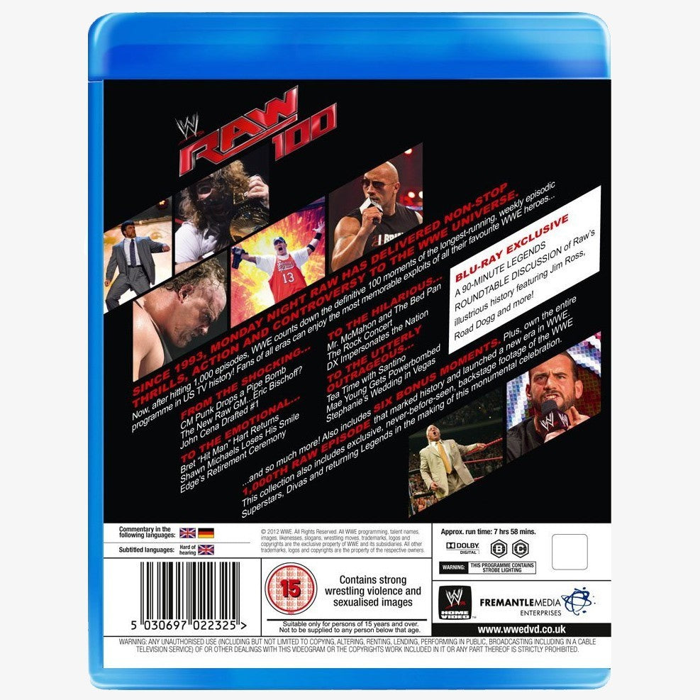 WWE Raw 100 - The Top 100 Moments in Raw History Blu-ray ...