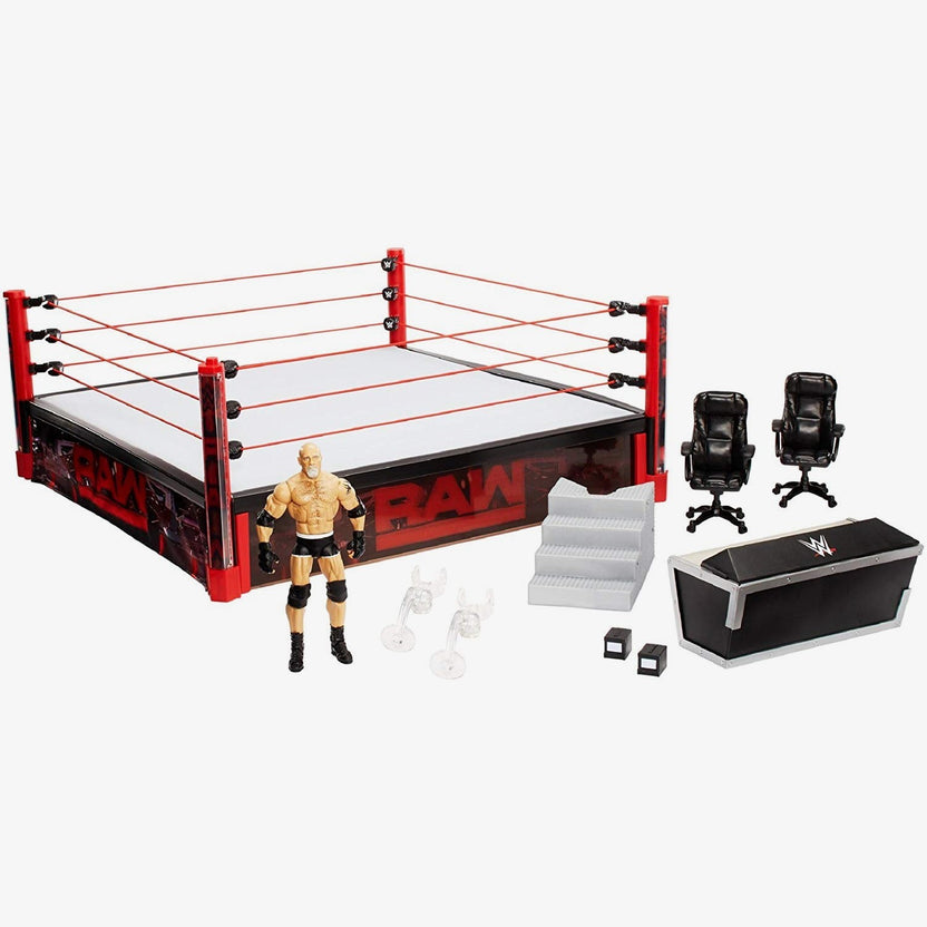 WWE RAW Main Event Real Scale Ring Playset (Includes Goldberg ...
