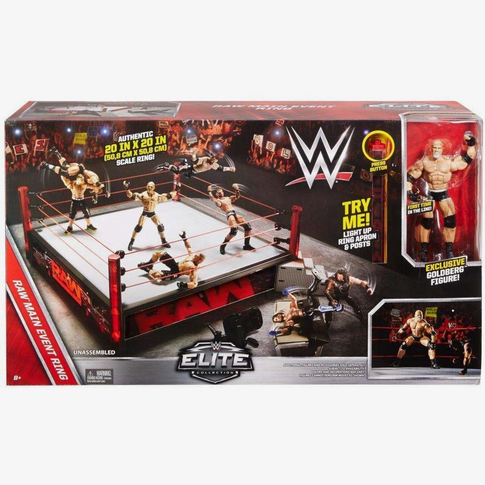 WWE RAW Main Event Real Scale Ring Playset (Includes Goldberg ...